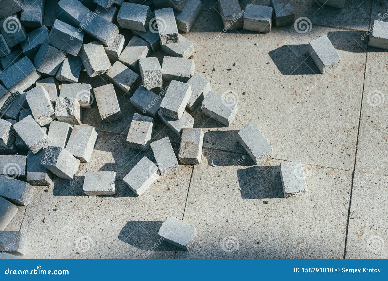 Abstract Background of Modern Cobblestone Pavement Close-up ...