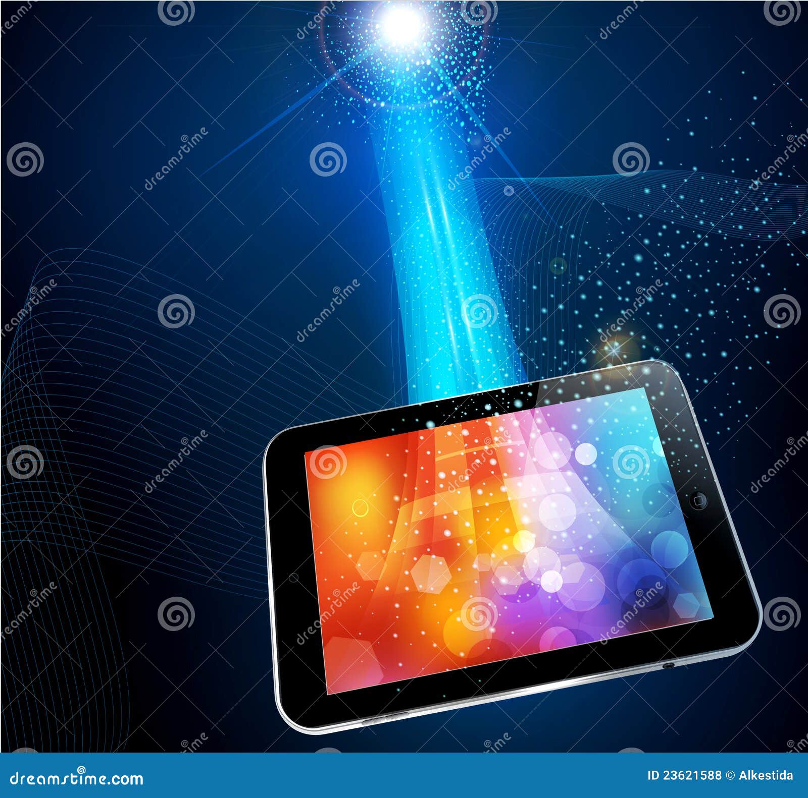 Abstract Background with a Modern Tablet Stock Vector - Illustration of ...