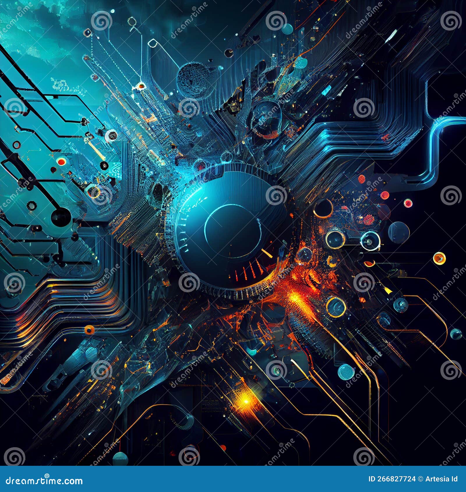 Abstract Background Modern Technology Stock Illustration - Illustration ...