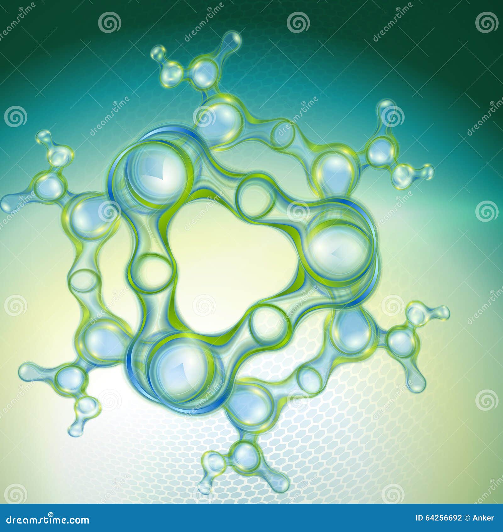 Abstract Background with Molecules Stock Vector - Illustration of blue ...