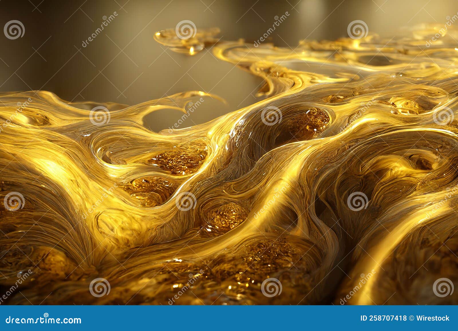 Abstract Background of Molten Liquid Gold. Abstract Texture of Liquid ...