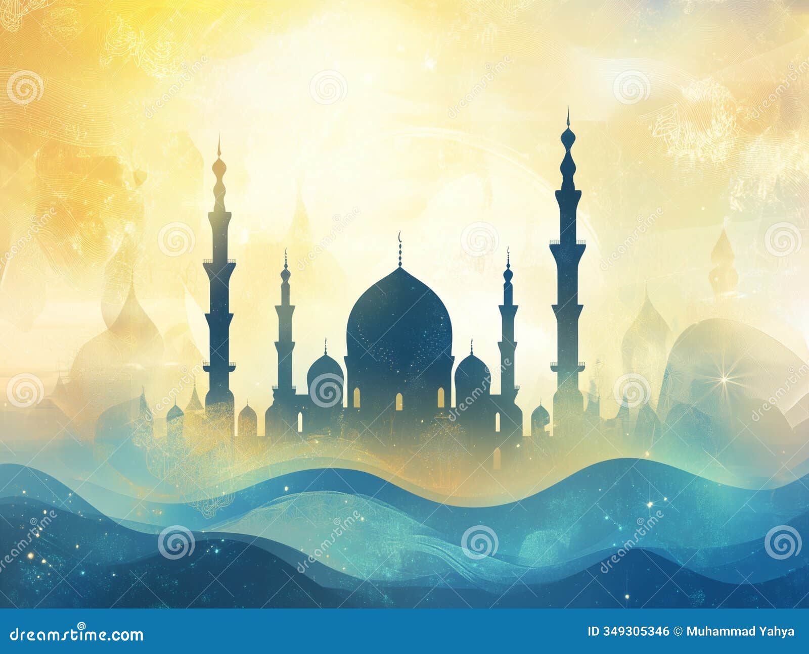 An Abstract Background with a Mosque Theme, Featuring a Blend of Soft ...