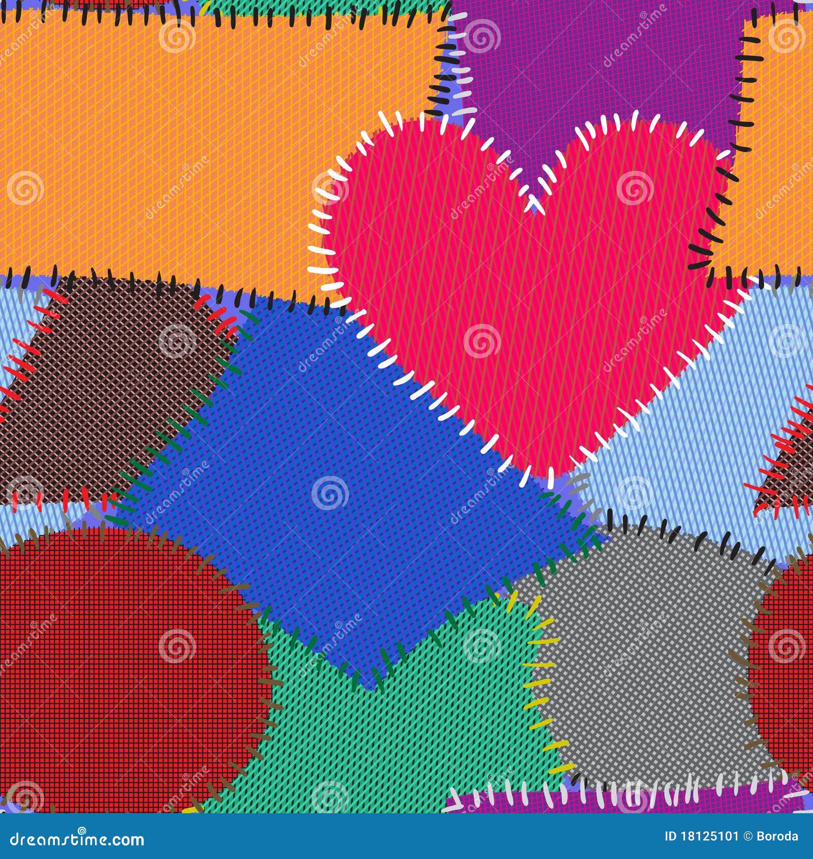 Abstract Background with Motley Textile Patches Stock Vector ...