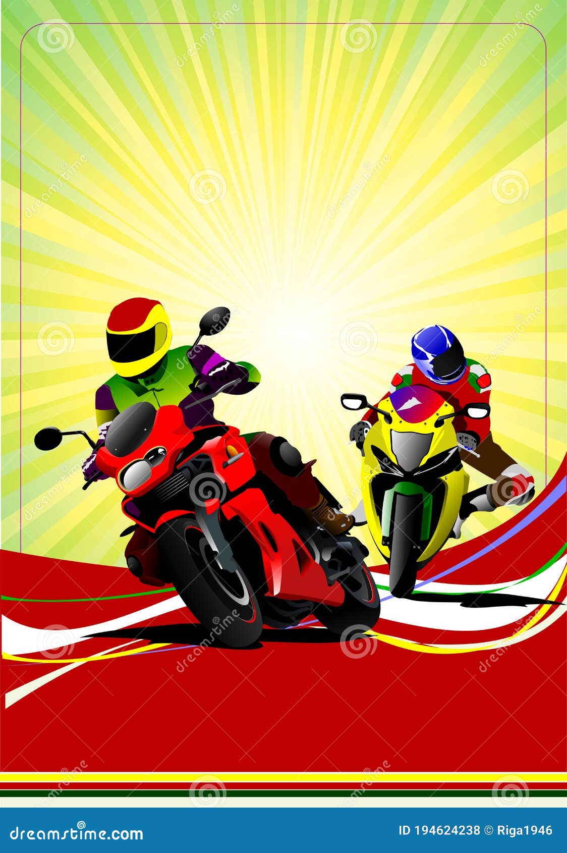 Abstract Background with Motorcycle Image. Stock Vector - Illustration ...