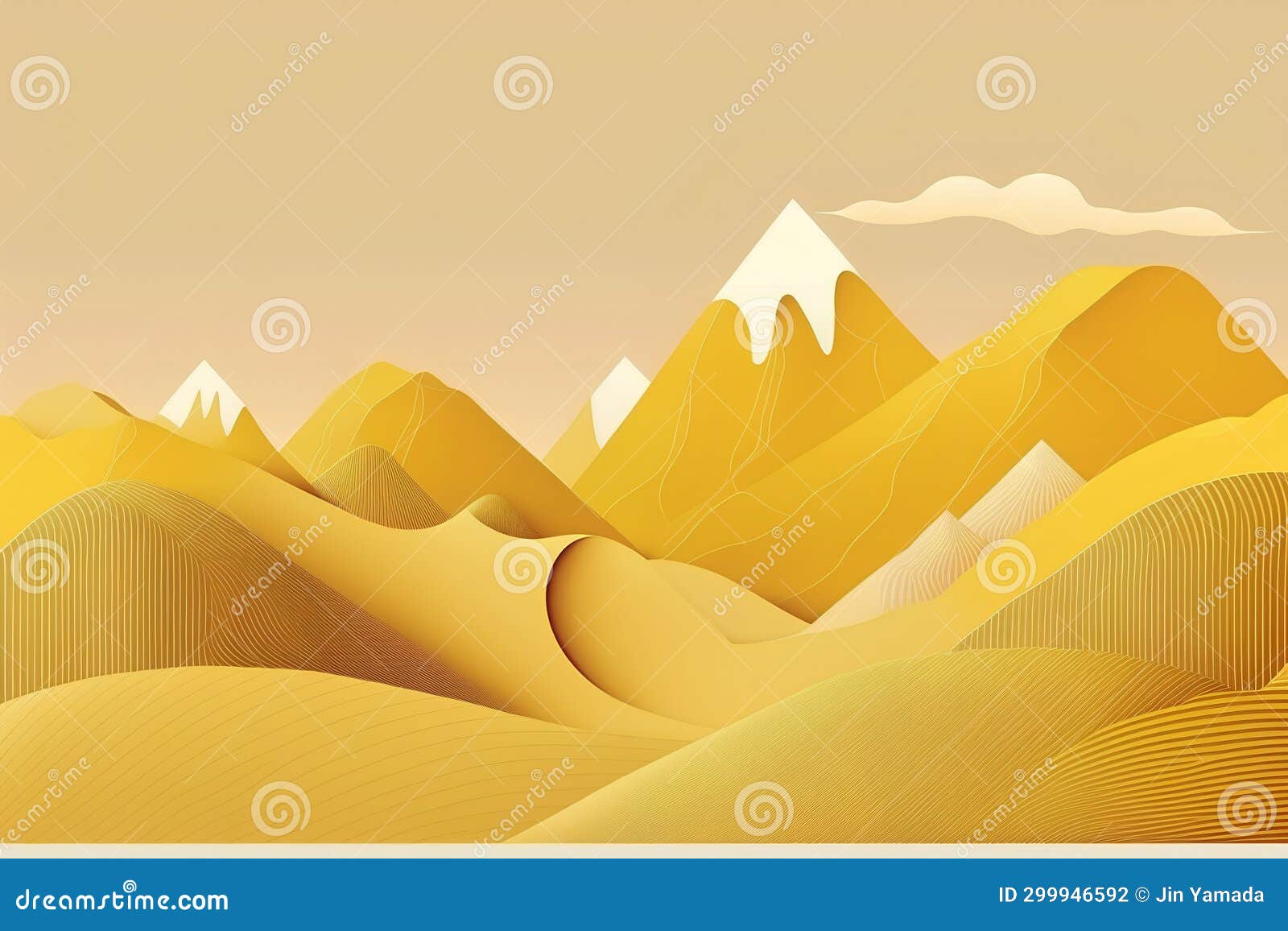Abstract Background with Mountains and Sun. Vector Illustration. Eps 10 ...