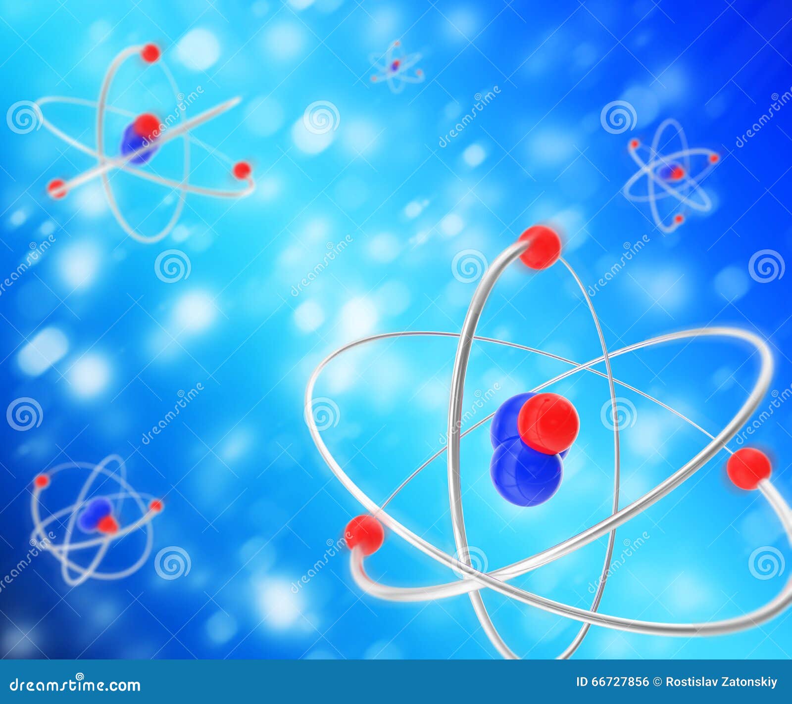 Abstract Background of Moving Atoms. Stock Illustration - Illustration ...