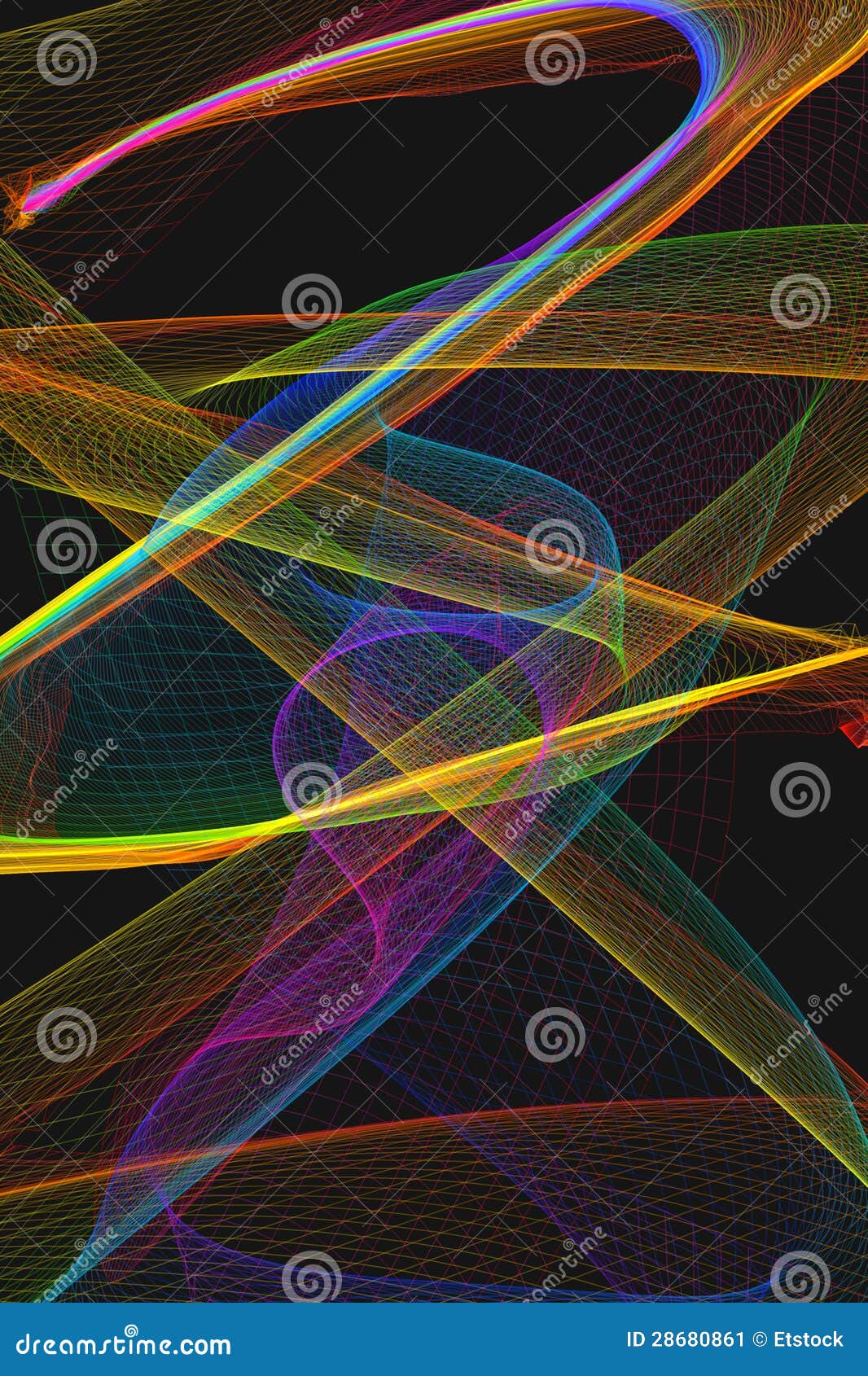 Abstract Background with Moving Light Trails Stock Illustration ...
