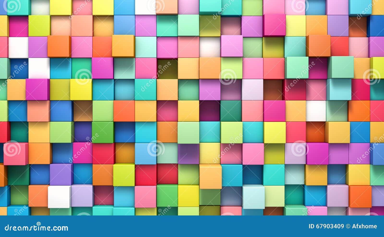 Abstract Background of Multi-colored Cubes Stock Illustration ...