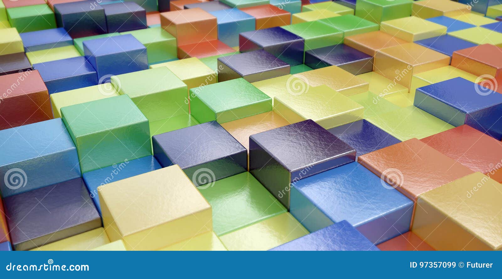 Abstract Background of Multi-colored Cubes - 3D Rendering Stock ...