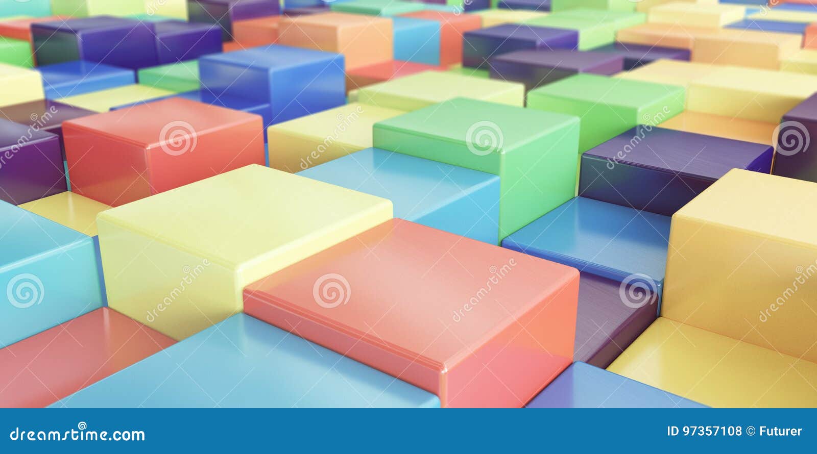 Abstract Background of Multi-colored Cubes - 3D Rendering Stock ...