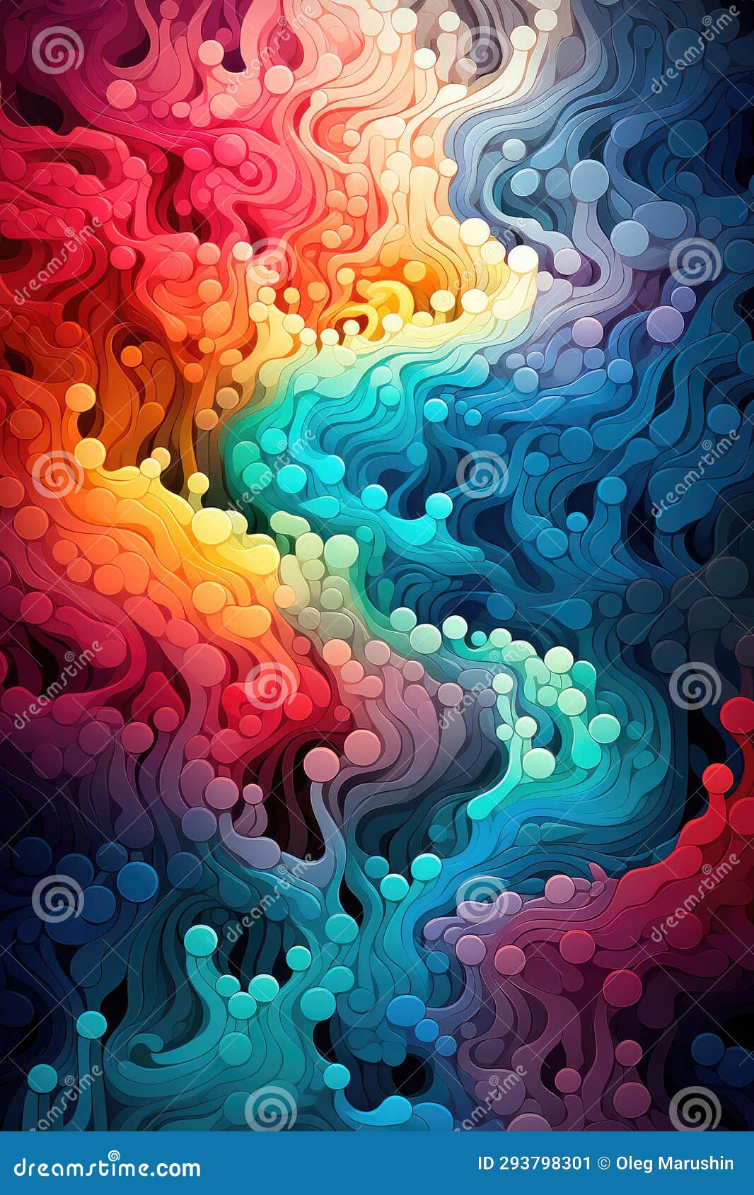 Abstract Background with Multi-colored Lines in the Form of Waves ...