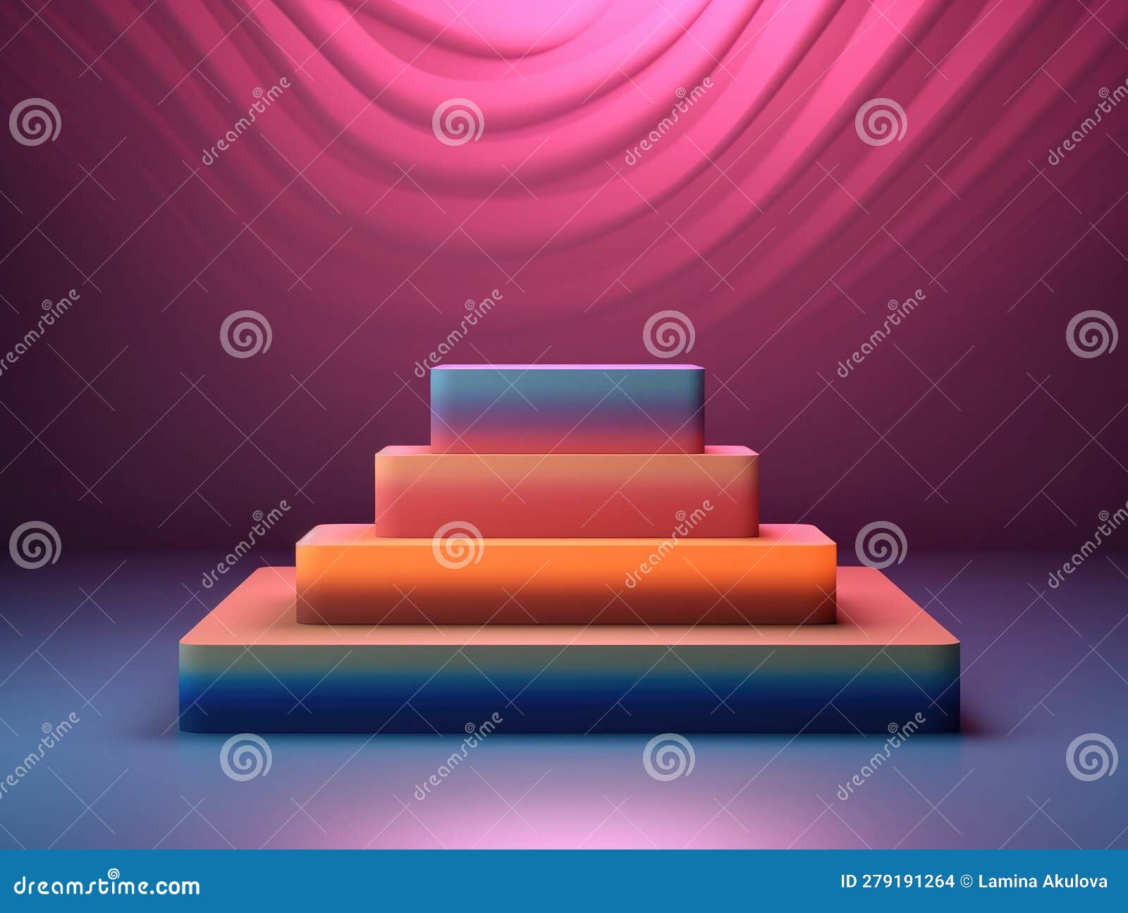 Abstract Background with Multi Colored Stepped Podium for Product ...