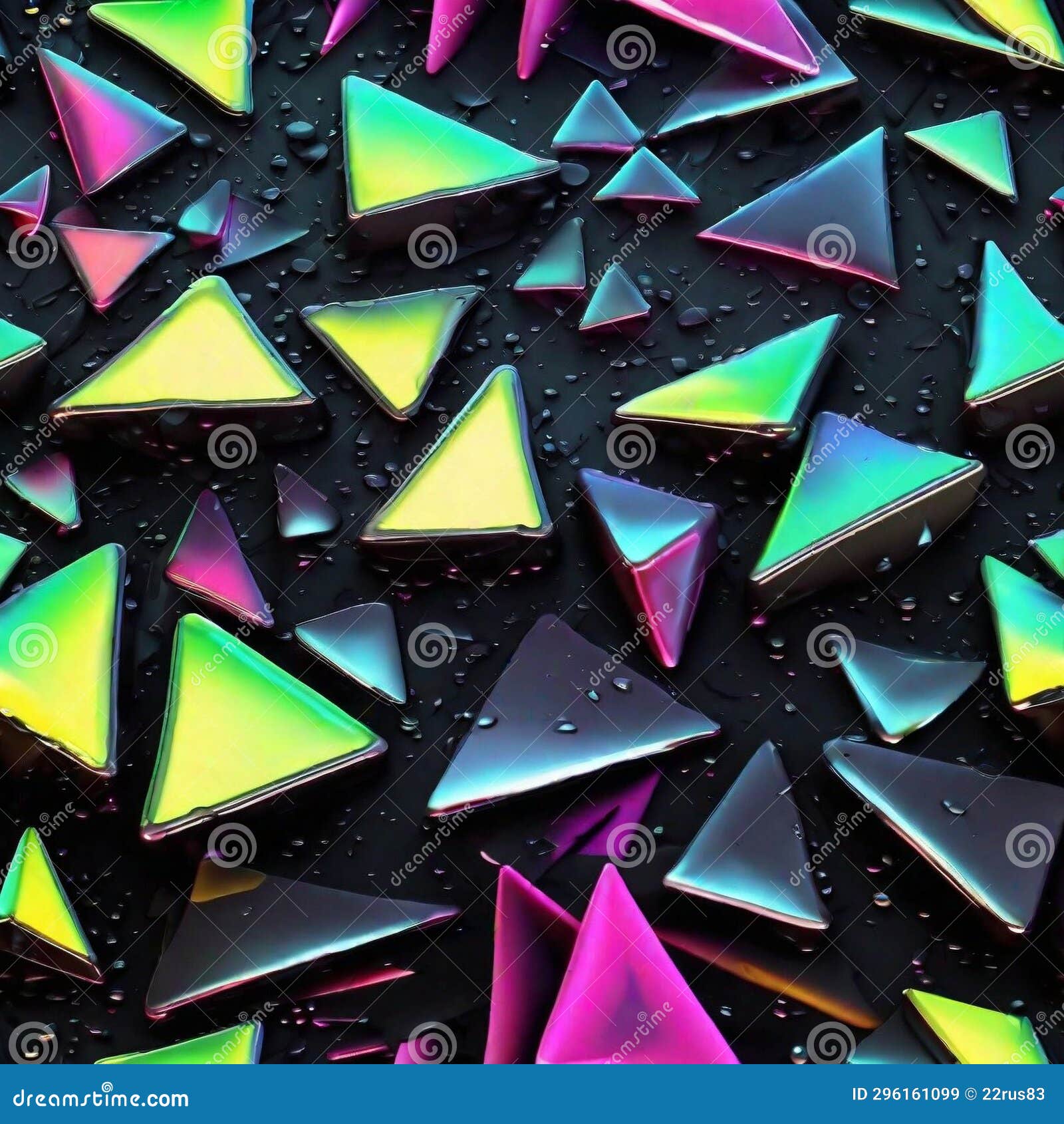 Abstract Background. Multi-colored Triangles with Water Drops Stock ...