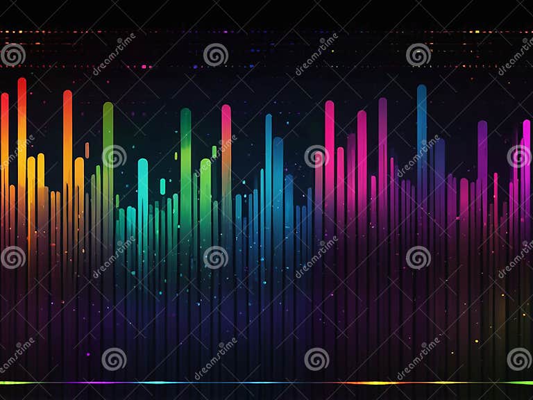 Abstract Background with Multicolor Equalizer. Rainbow Color Equalizer ...