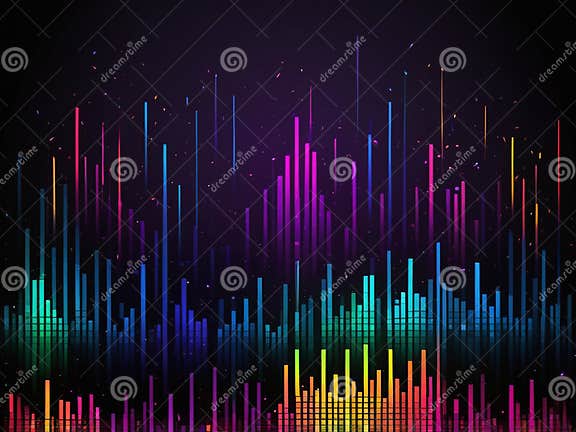 Abstract Background with Multicolor Equalizer. Rainbow Colored ...