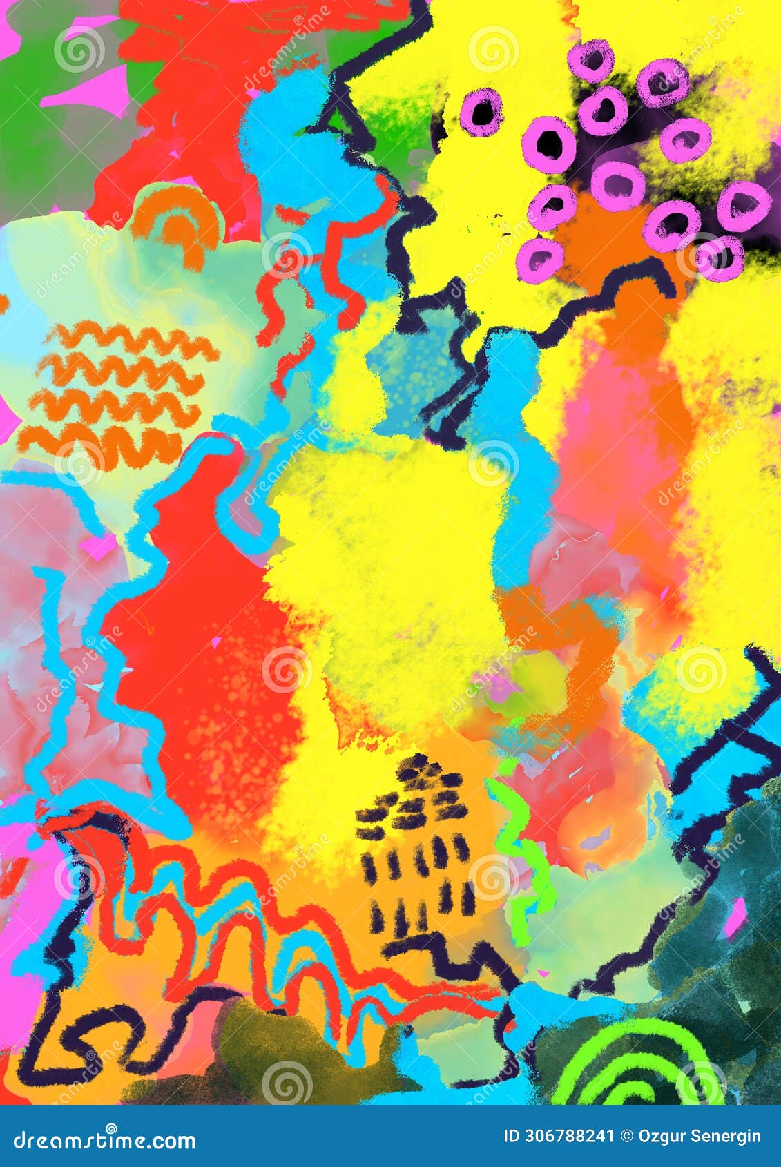 Abstract Background with Multicolor Spots and Splashes of Paint Stock ...