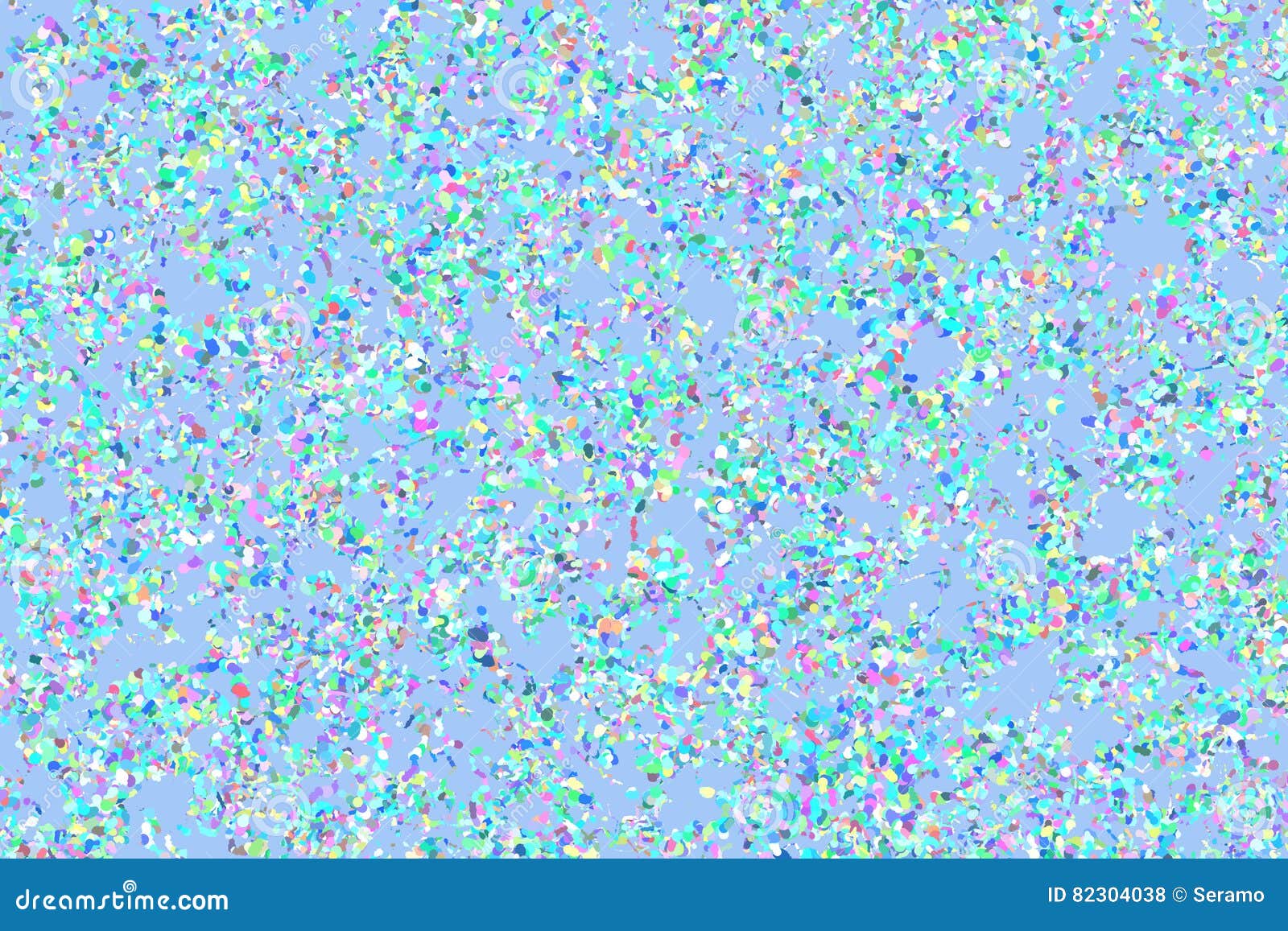 Multicolored Confetti on Light Blue Stock Illustration - Illustration ...
