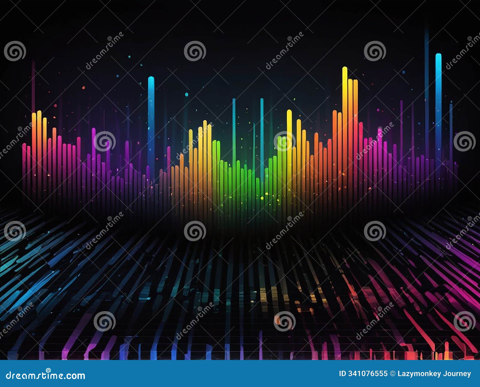 Abstract Background with Multicolored Equalizer. Rainbow Color ...