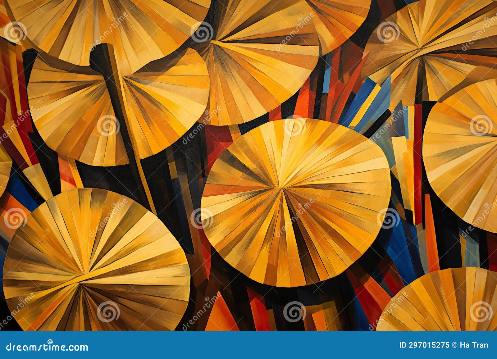 Abstract Background with Multicolored Paper Fans in the Shape of a ...