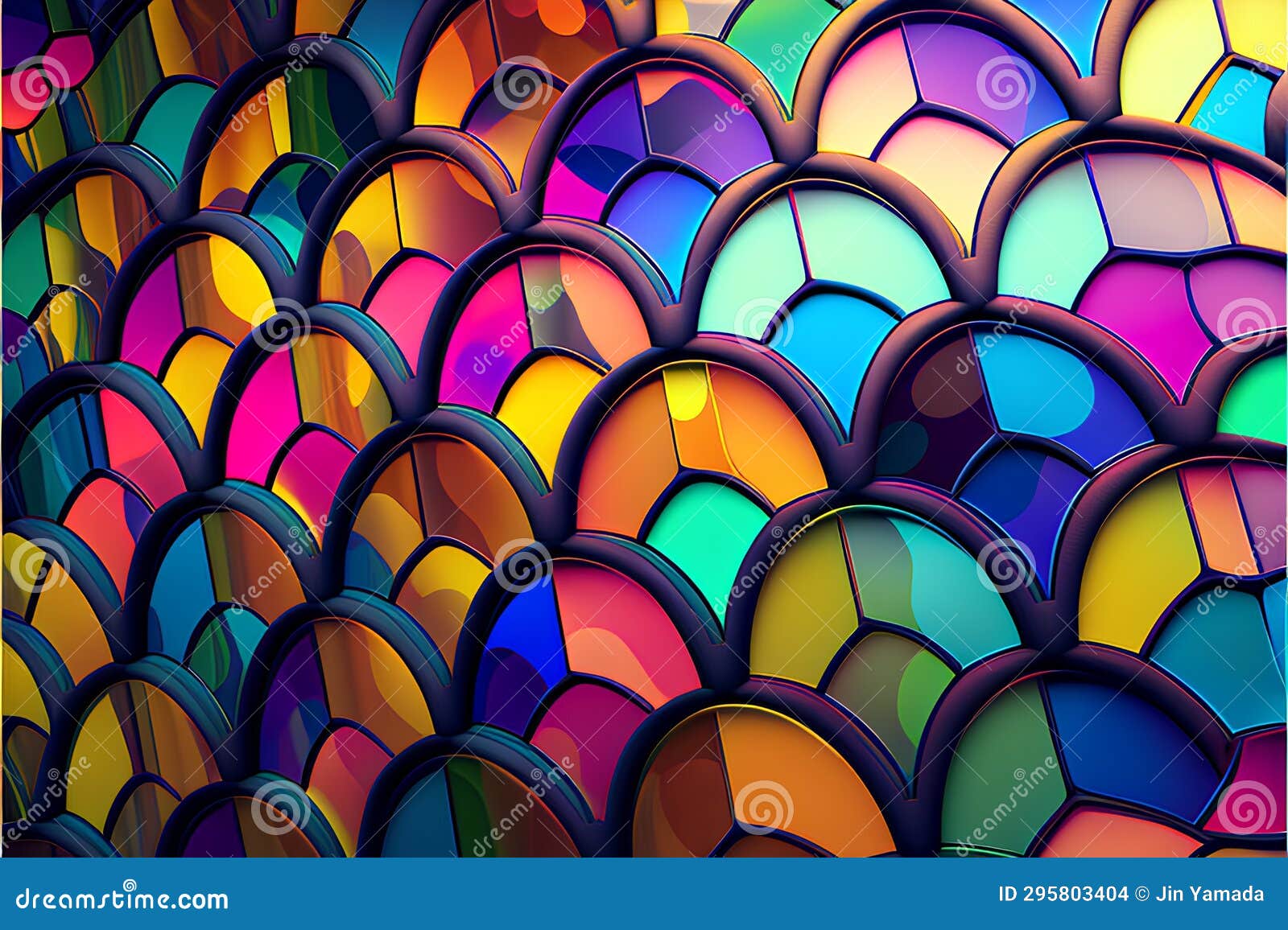 Abstract Background with Multicolored Stained Glass Pattern, Vector ...