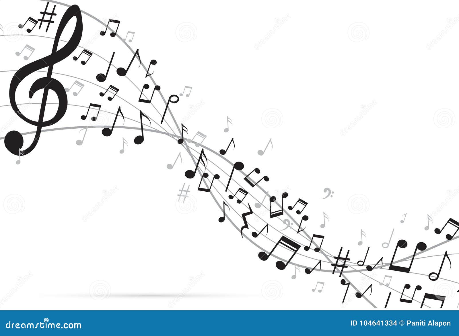 Abstract Background Music Notes. Vector Stock Vector - Illustration of ...