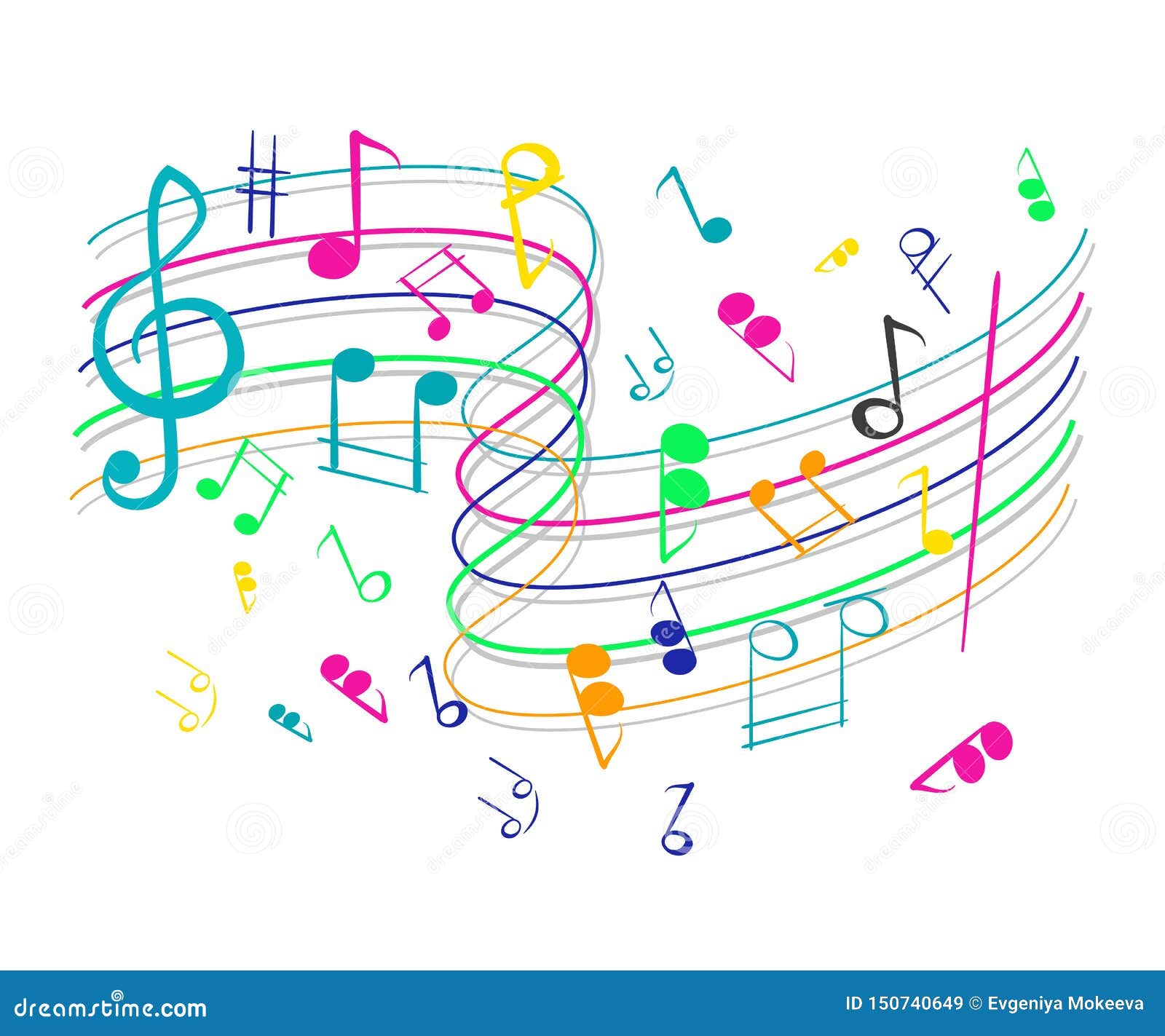 Abstract Background with Musical Notes Stock Illustration ...
