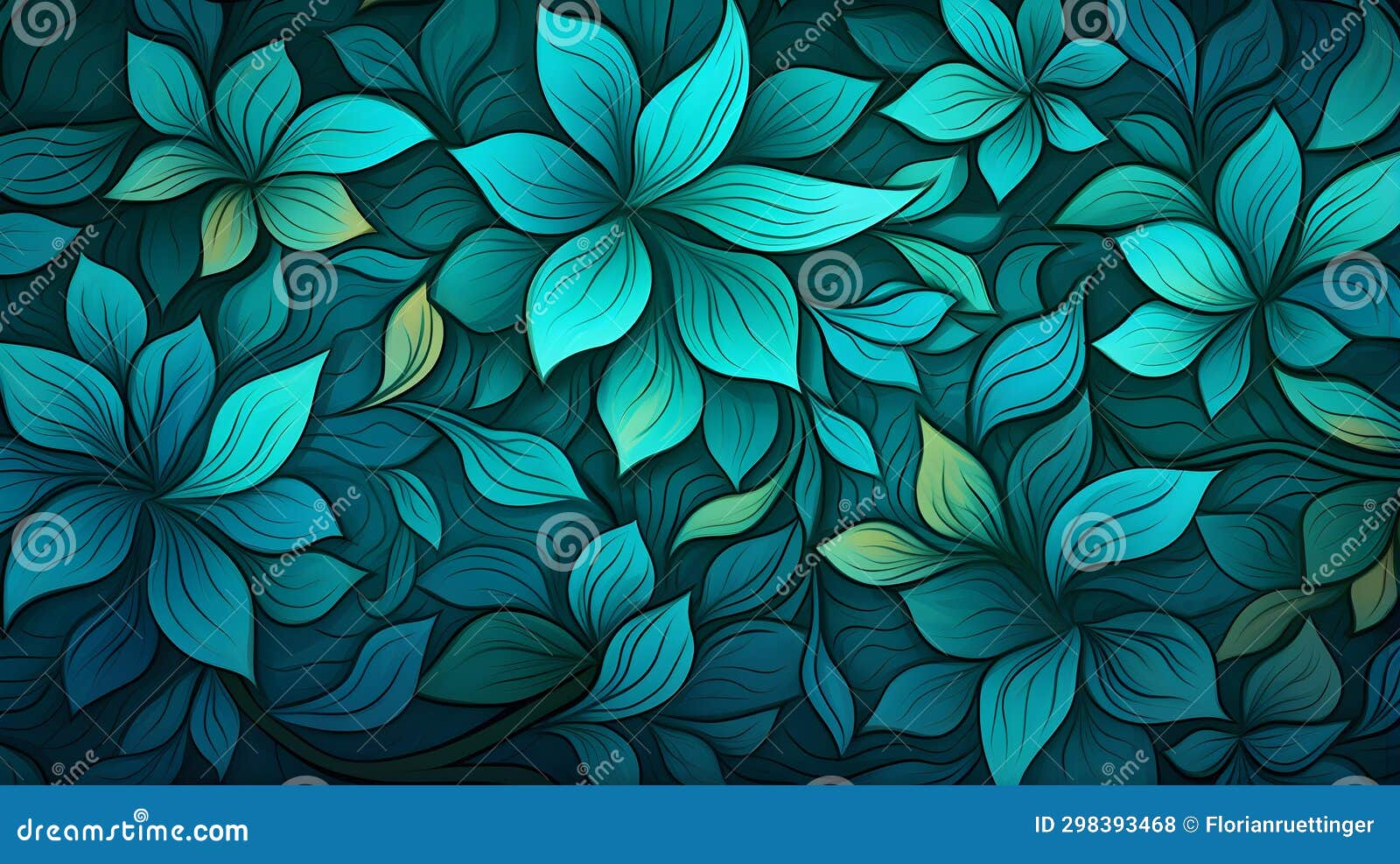 Abstract Background of Nature Pattern in Cyan Colors. Minimal Wallpaper ...