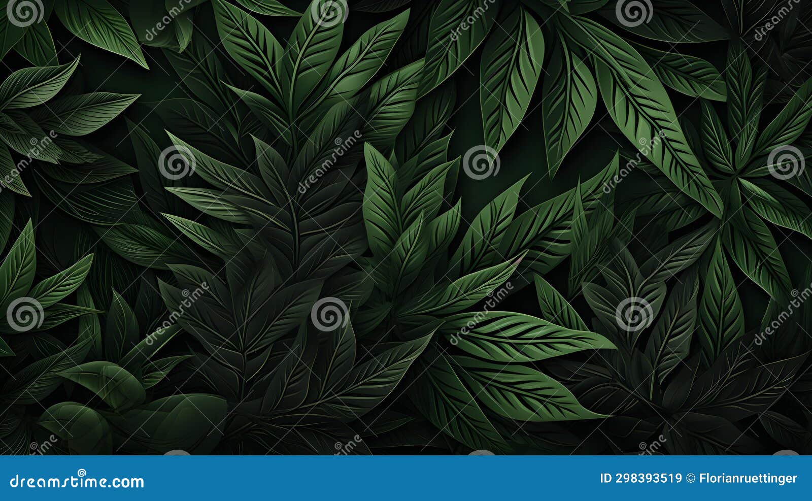 Abstract Background of Nature Pattern in Dark Green Colors. Minimal ...