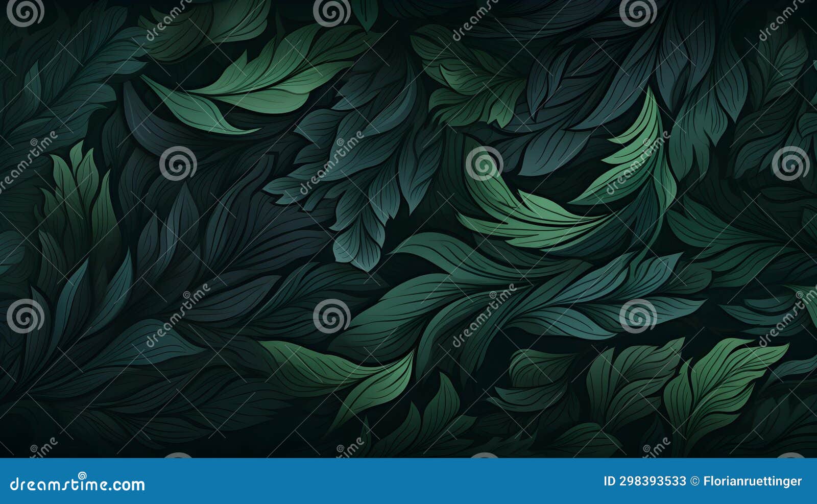 Abstract Background of Nature Pattern in Dark Green Colors. Minimal ...