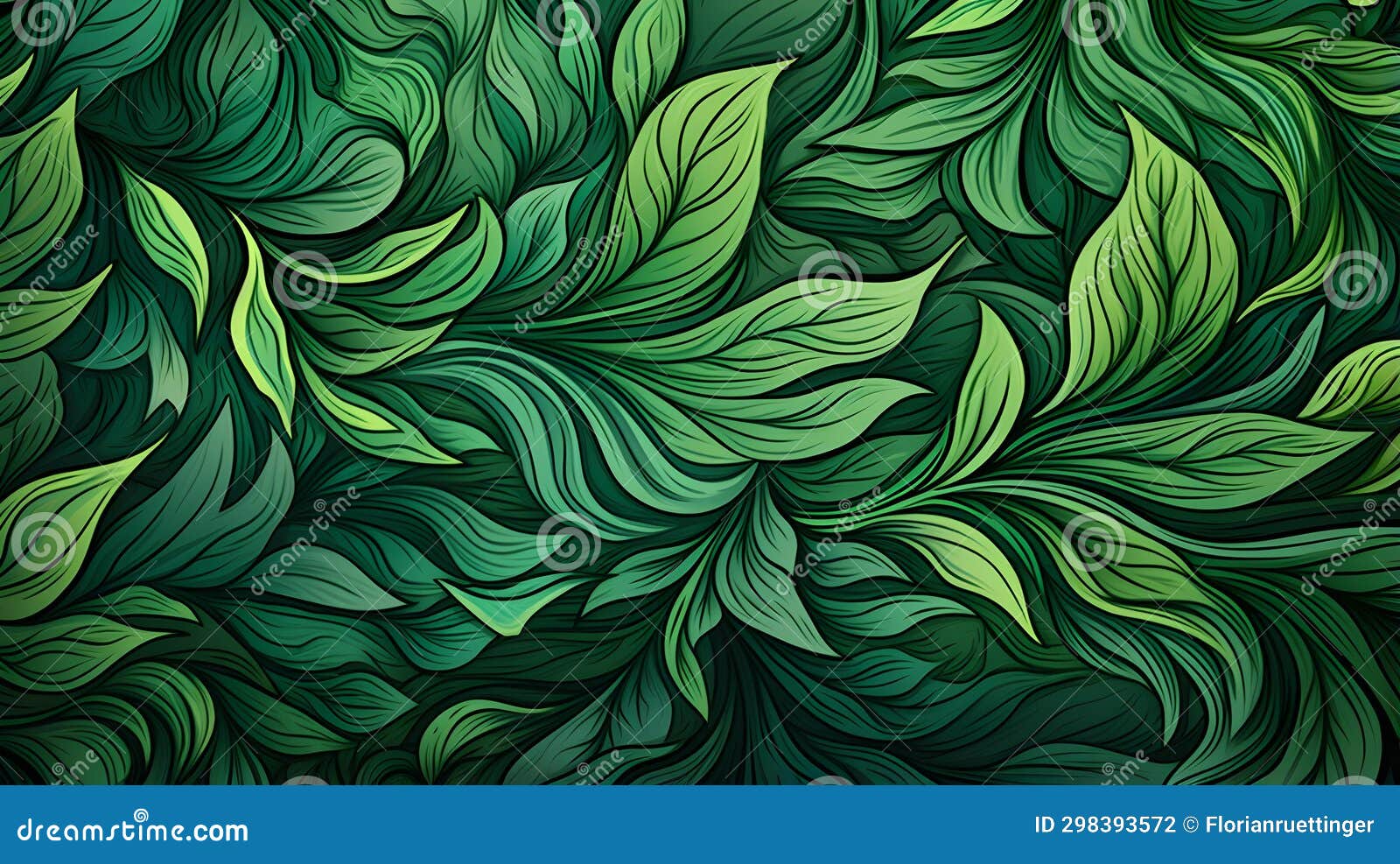 Abstract Background of Nature Pattern in Green Colors. Minimal ...