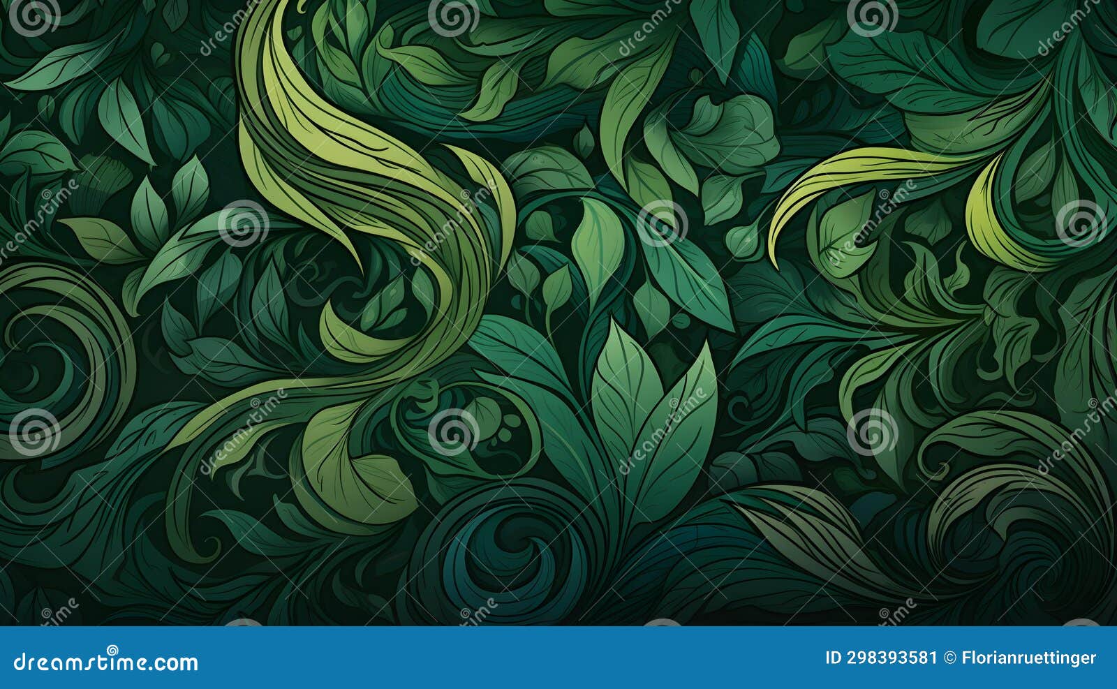 Abstract Background of Nature Pattern in Green Colors. Minimal ...