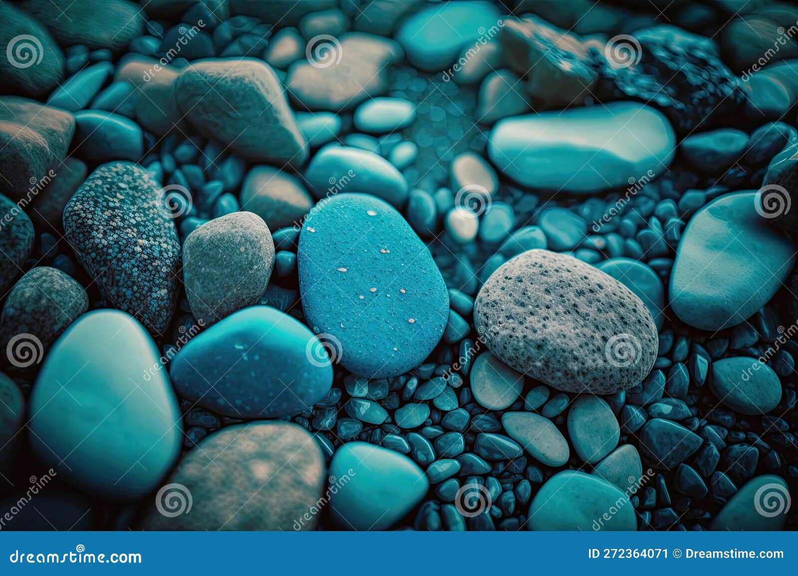 Abstract Background of the Nature of Pebbles. Blue Texture ...