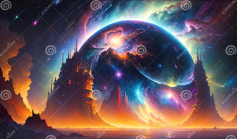 Abstract Background With Nebulas Stars And Galactic Science Fiction Cosmic Wallpaper