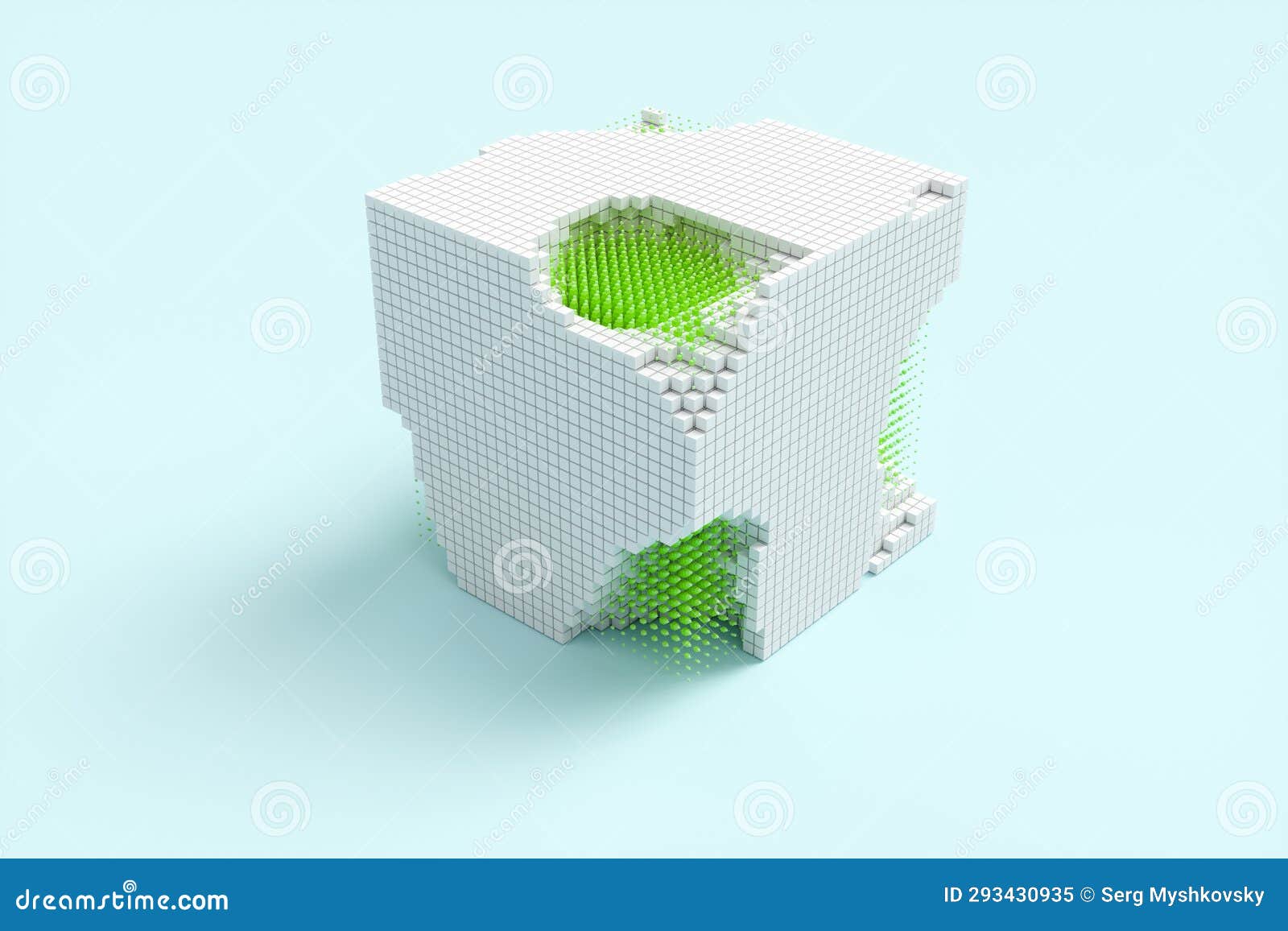 Abstract Background from Neon Cyber Cubes Stock Illustration ...