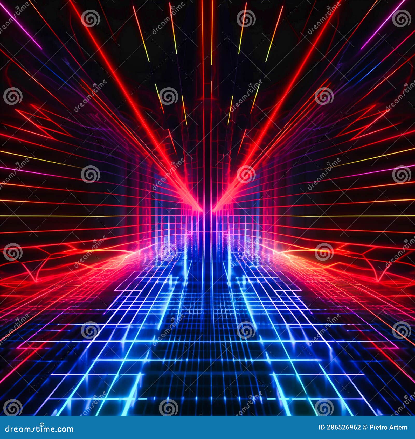 Abstract Background Neon Lights with Lines. Generative AI Stock Photo ...