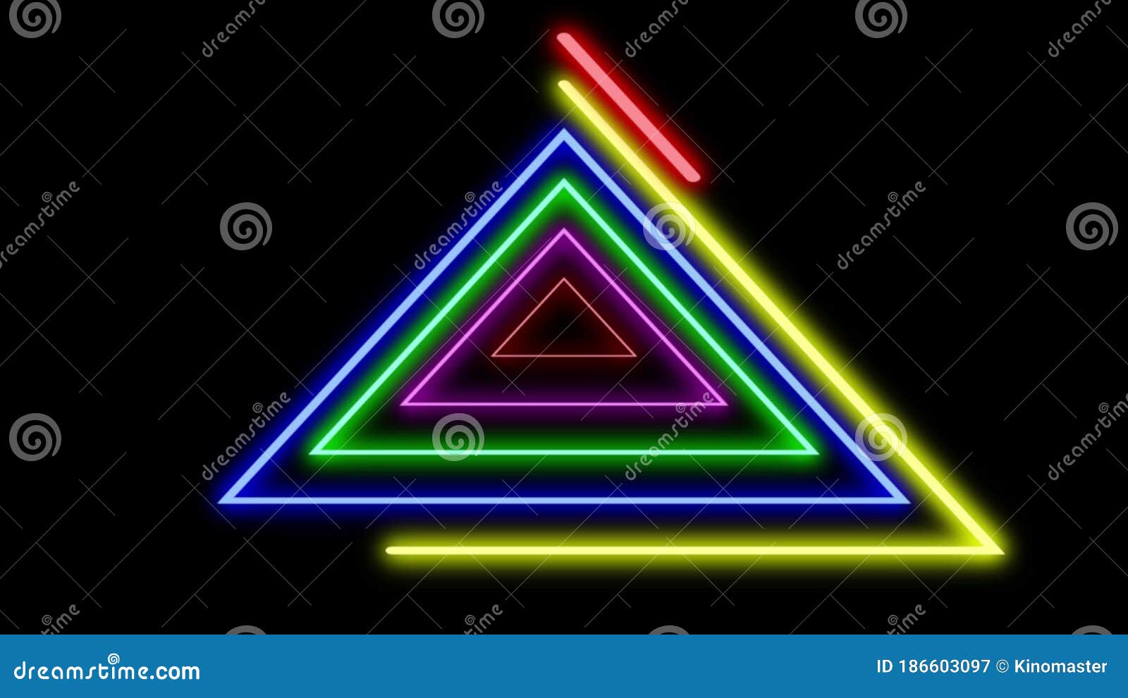 Abstract Background with Neon Lights Triangles, Looped Animation ...
