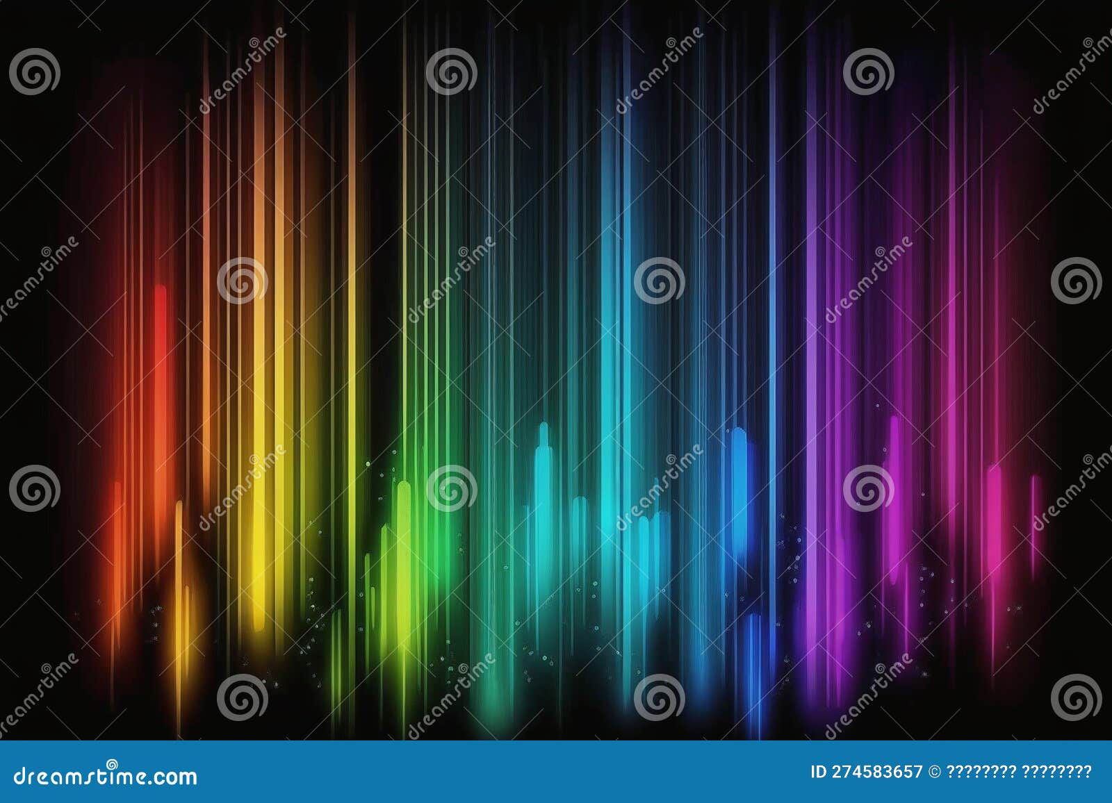 Abstract Background with Neon Rainbow Equalizer Wave Stock Image ...