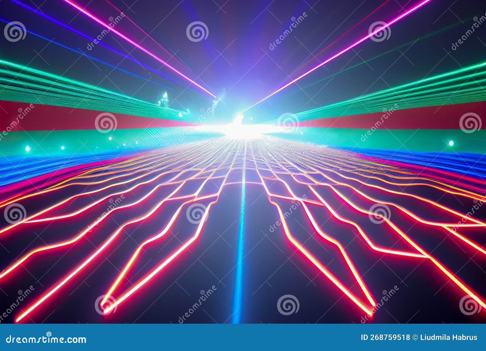 Abstract Background of Neon Rays. Generative AI Stock Illustration ...