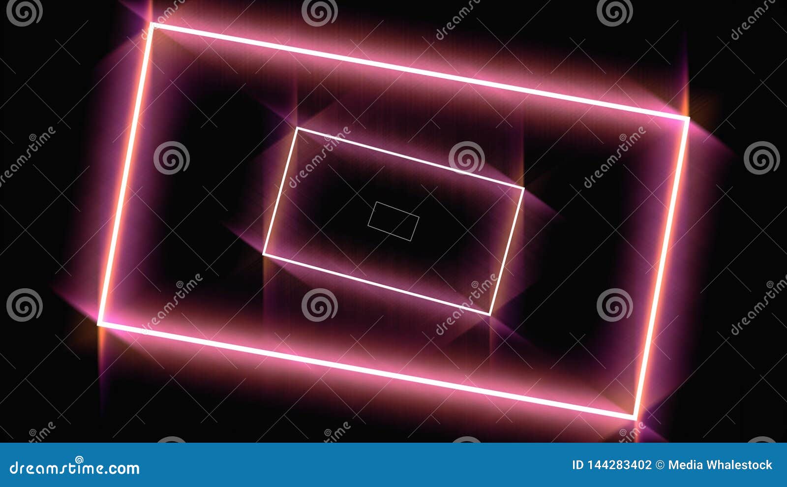 Abstract Background with Neon Red Rectangles Moving One by One on Black ...