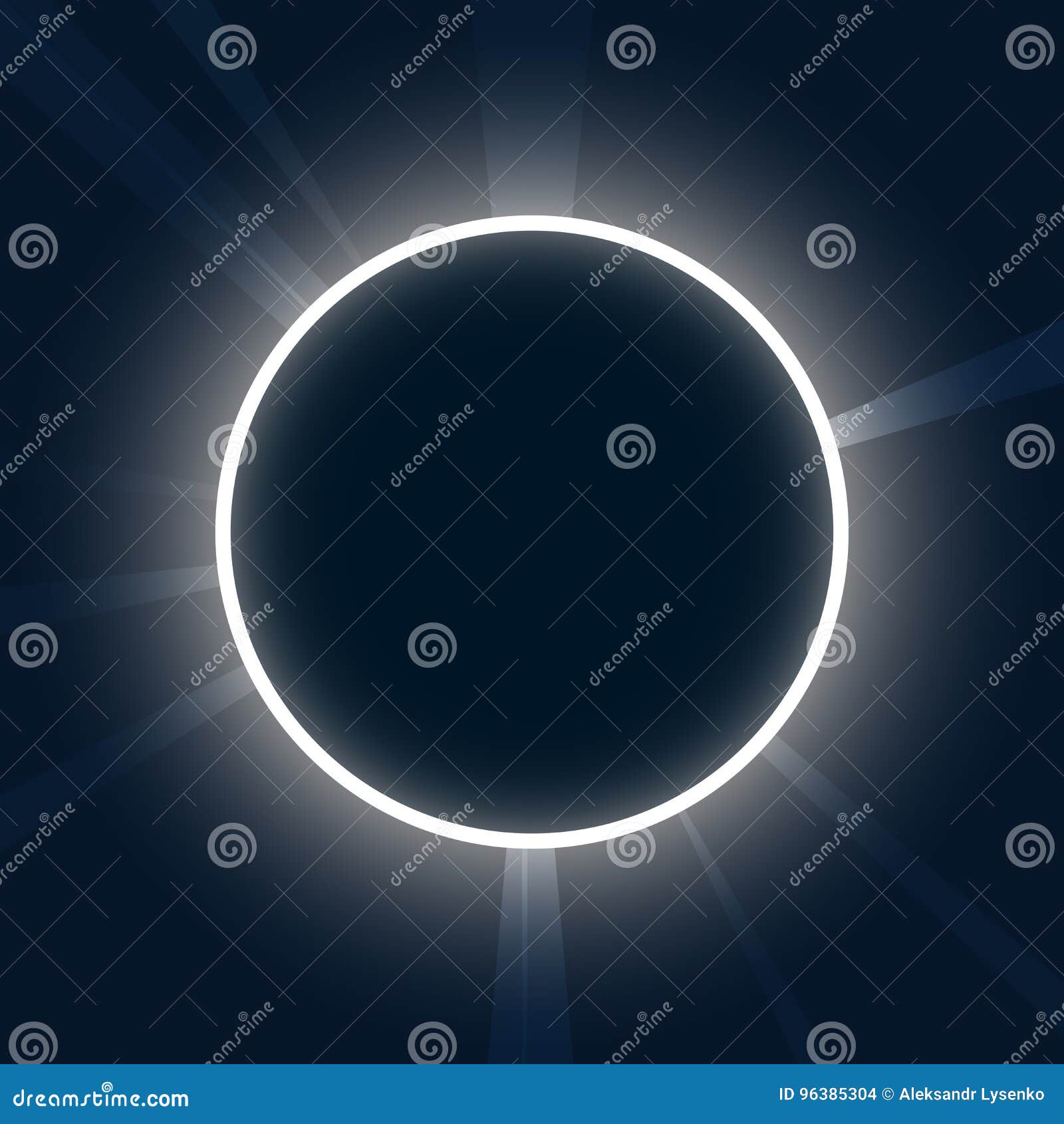 Abstract Background. Neon Round. Eclipse with Rays Vector Illustration ...