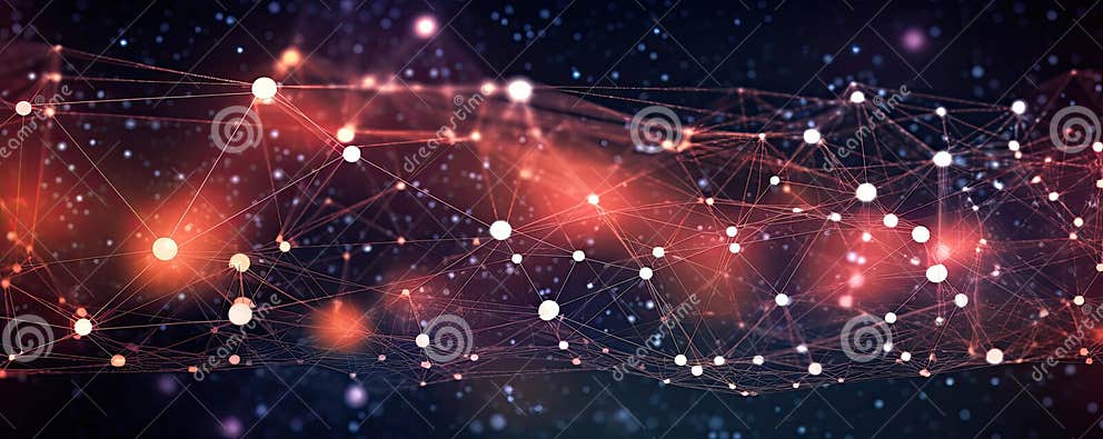 Abstract Background with a Network of Interconnected Dots and Lines ...