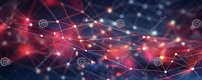 Abstract Background with a Network of Interconnected Nodes and Lines ...