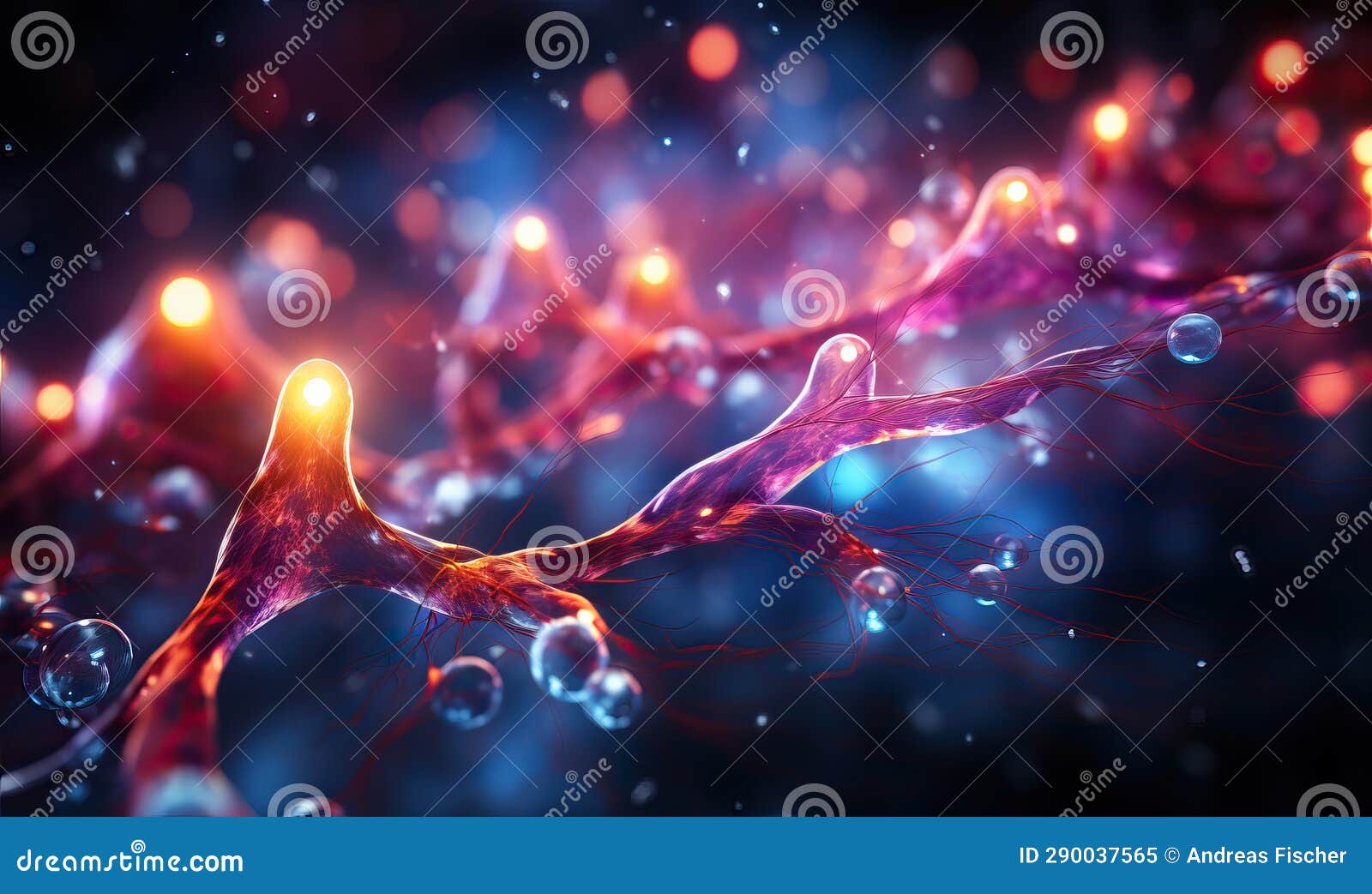 Abstract Background, Neural Circuits, Neuron Cells Concept. Stock Image ...
