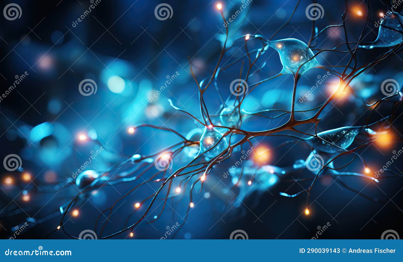 Abstract Background, Neural Circuits, Neuron Cells Concept. Stock Image ...