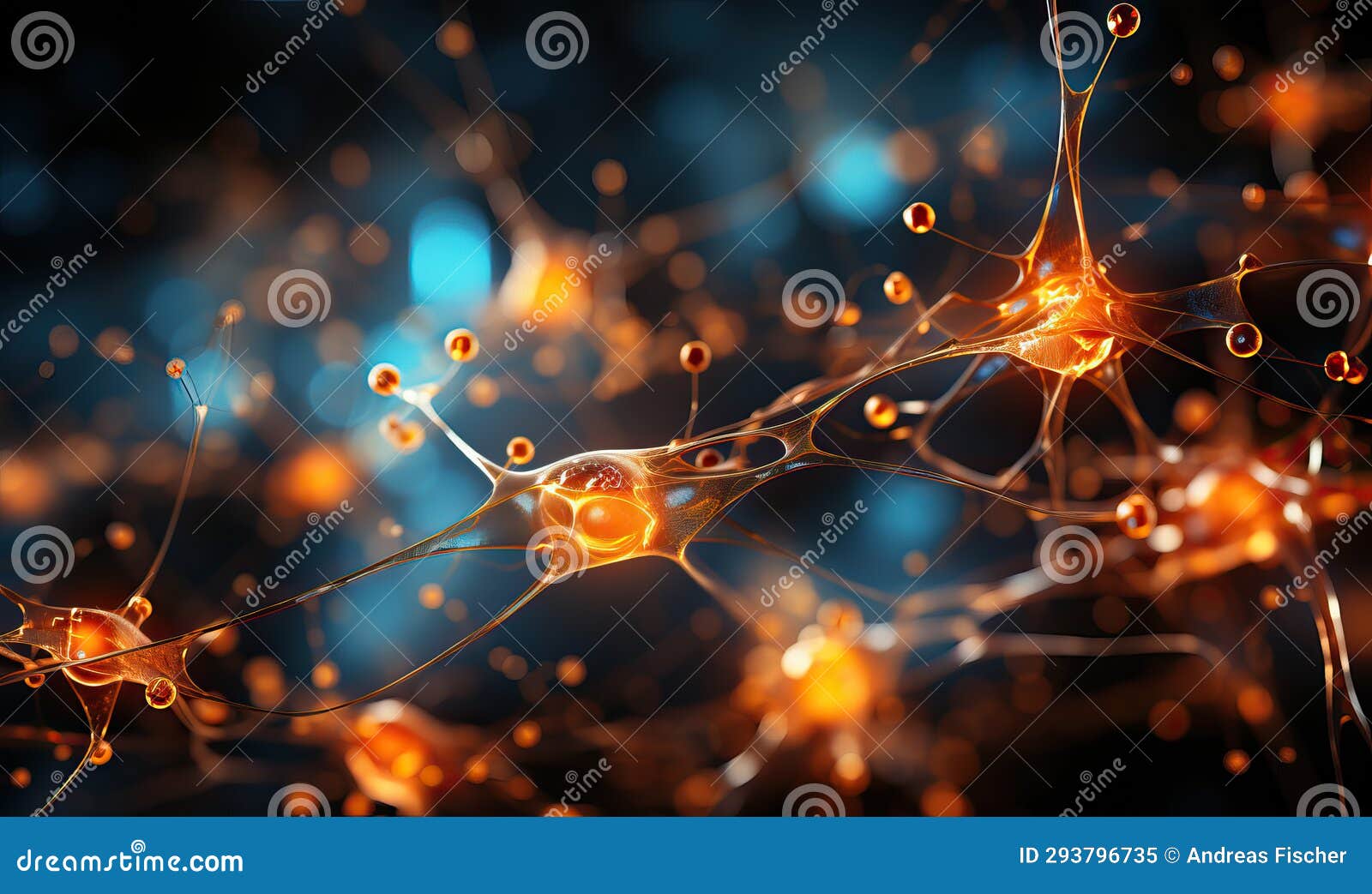 Abstract Background, Neural Circuits, Neuron Cells Concept. Stock Image ...