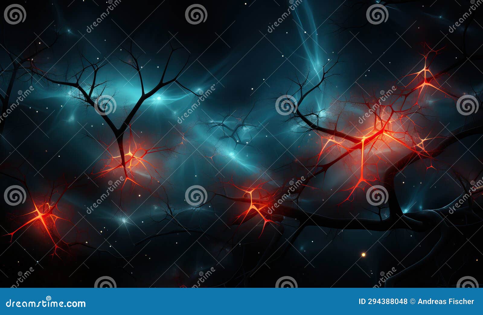 Abstract Background, Neural Circuits, Neuron Cells Concept. Stock ...