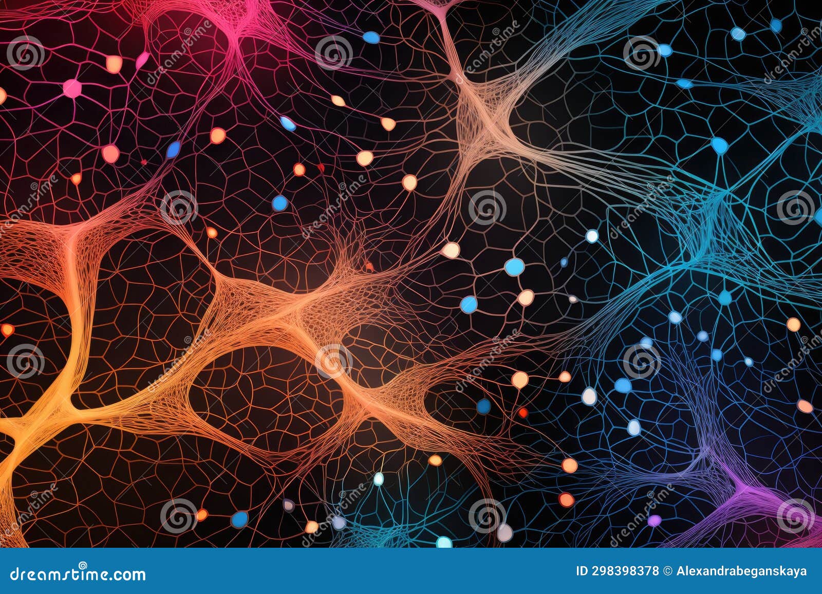 Abstract Background with Neural Pattern Design Connecting Lines and ...