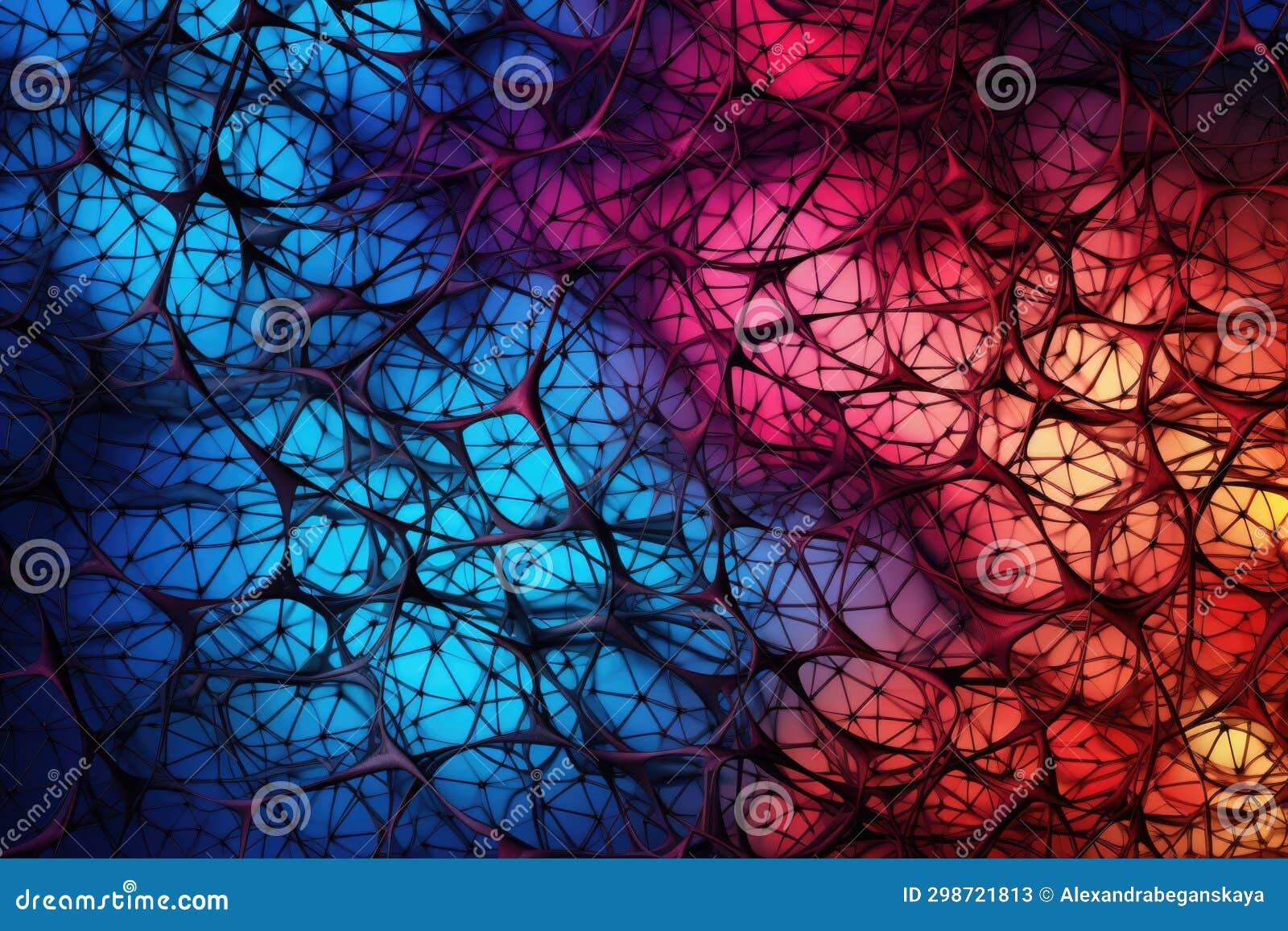 Abstract Background with Neural Pattern Design Connecting Lines and ...