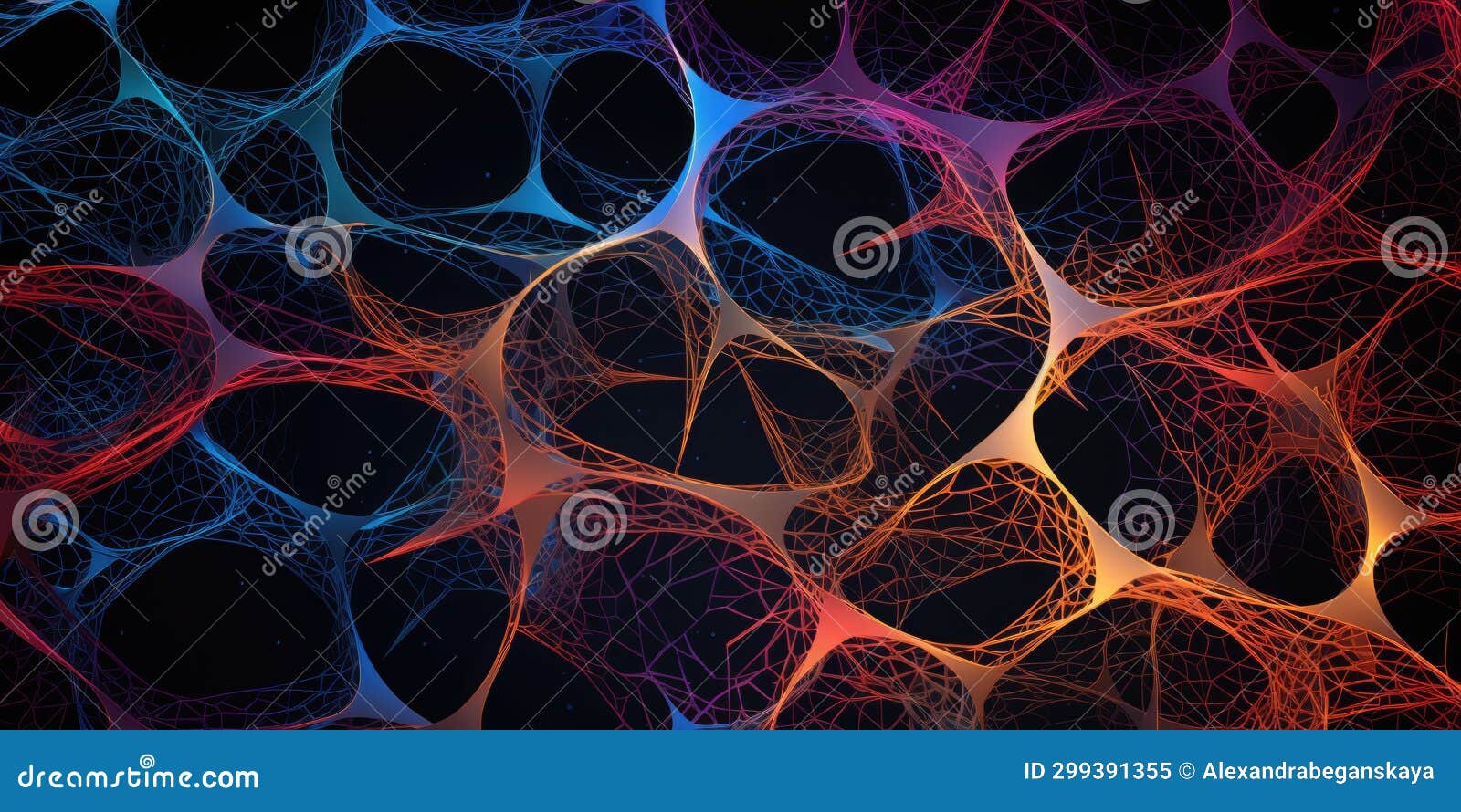 Abstract Background with Neural Pattern Design Connecting Lines and ...