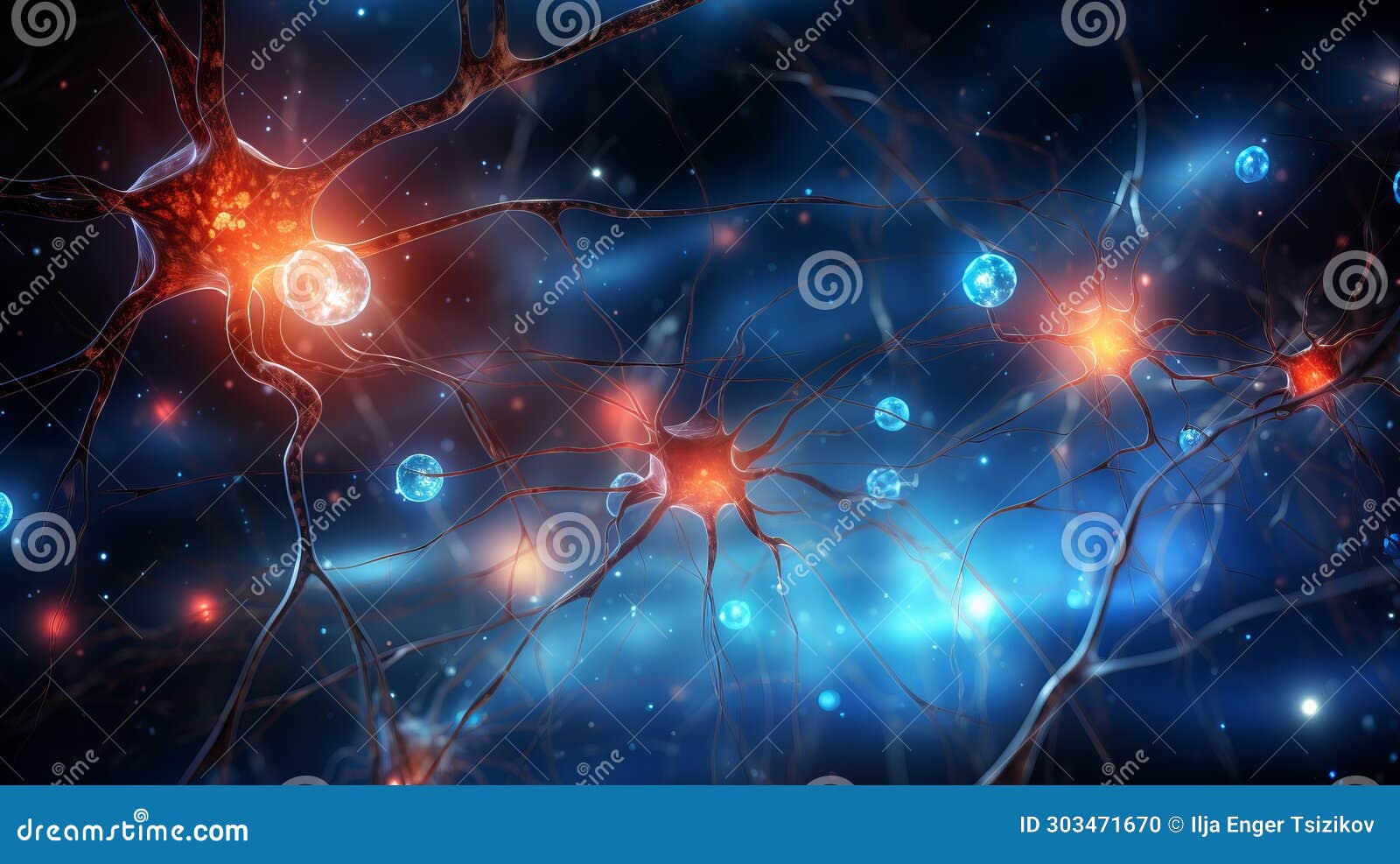 Abstract Background with Neuron Cells Conceptual Image Illustrating ...